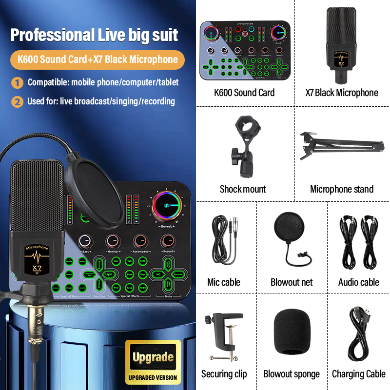 Original K600 48V Live Sound Card Support 48V Microphone DPS Chip USB ...