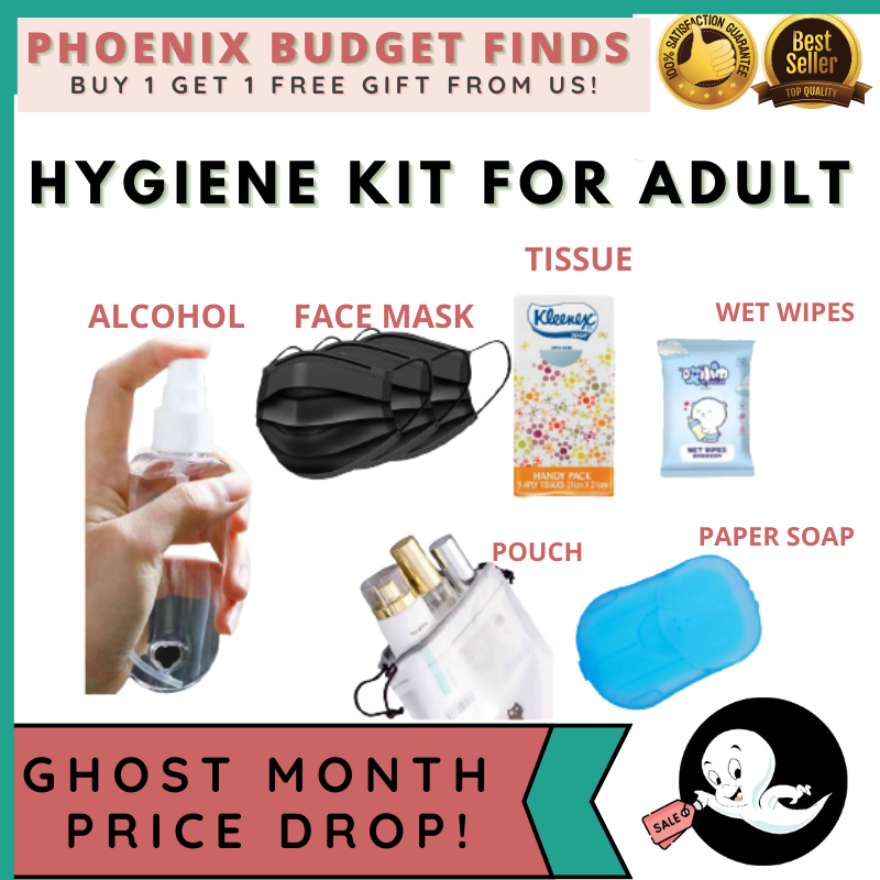 PHOENIX. New Normal Hygiene Kit. 10ml Alcohol, 3pcs Mask, Wipes, Tissue ...
