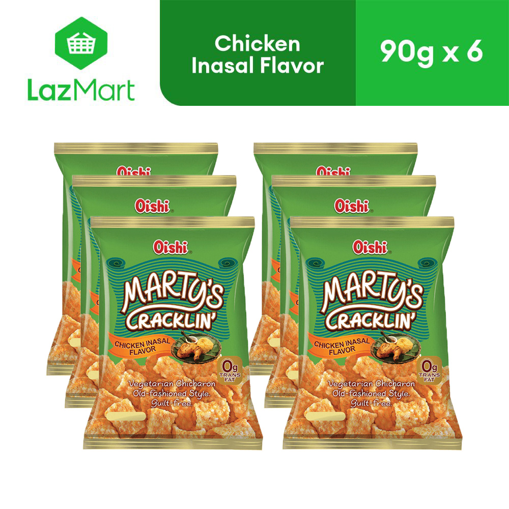 Oishi Martys Cracklin Chicken Inasal Flavor 90g - Pack of 6 | Lazada PH