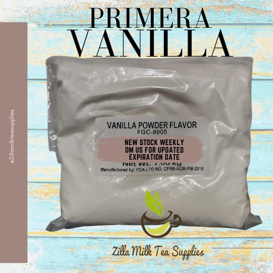 Primera Vanilla Premium Powder Flavor 1kg for Milktea, Milk Tea, Shakes ...