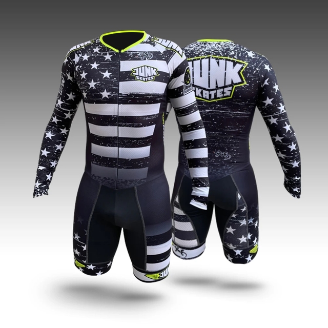 JUNK Wheels Men Short Sleeve Triathlon Suit Speed Inline Roller Skate ...