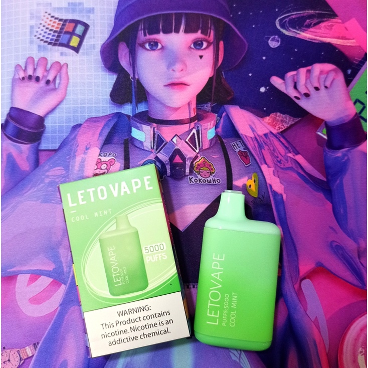 5 LETOVAPE 5000 Puffs MENTHOL Disposable VAPE POD SMOKE PUFF BAR Plus ...