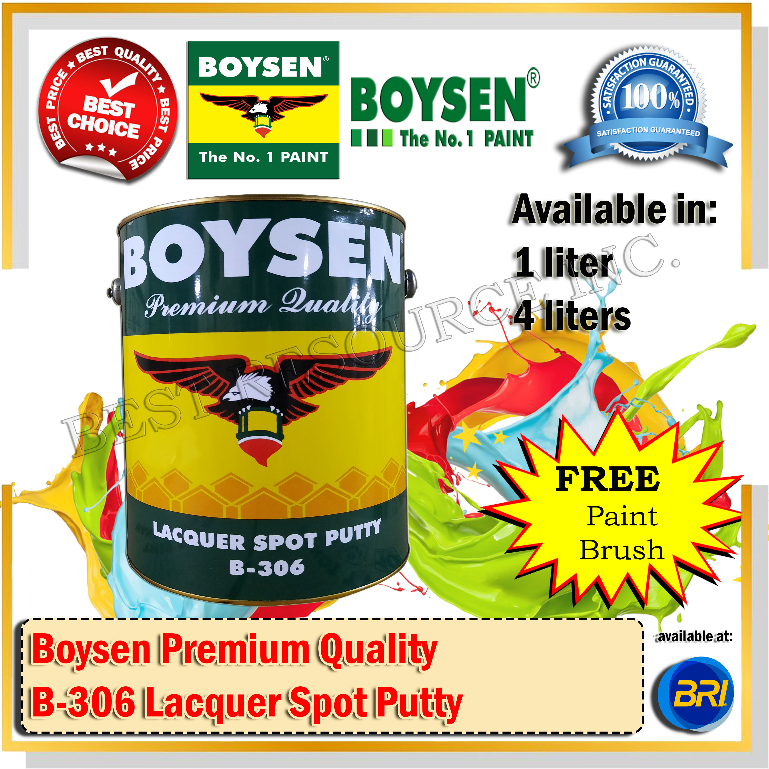 Boysen Premium Quality BS 306 Lacquer Spot Putty 1liter | 4liters ...