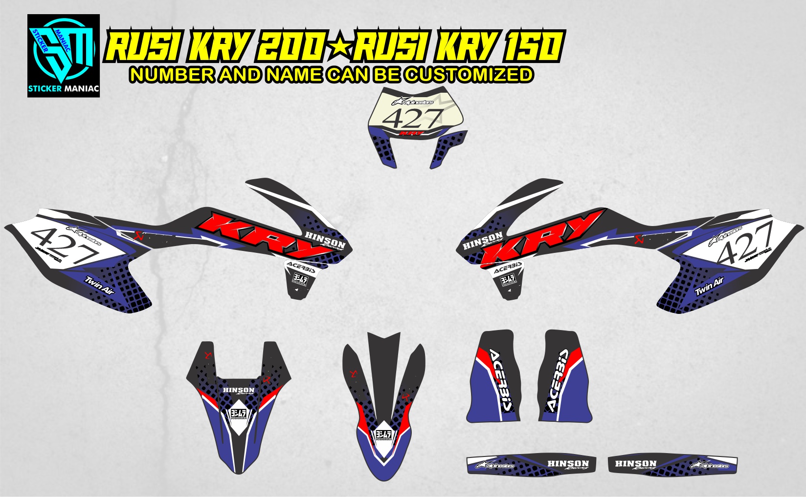 Rusi kry 200, rusi kry 150 full body decals | Lazada PH