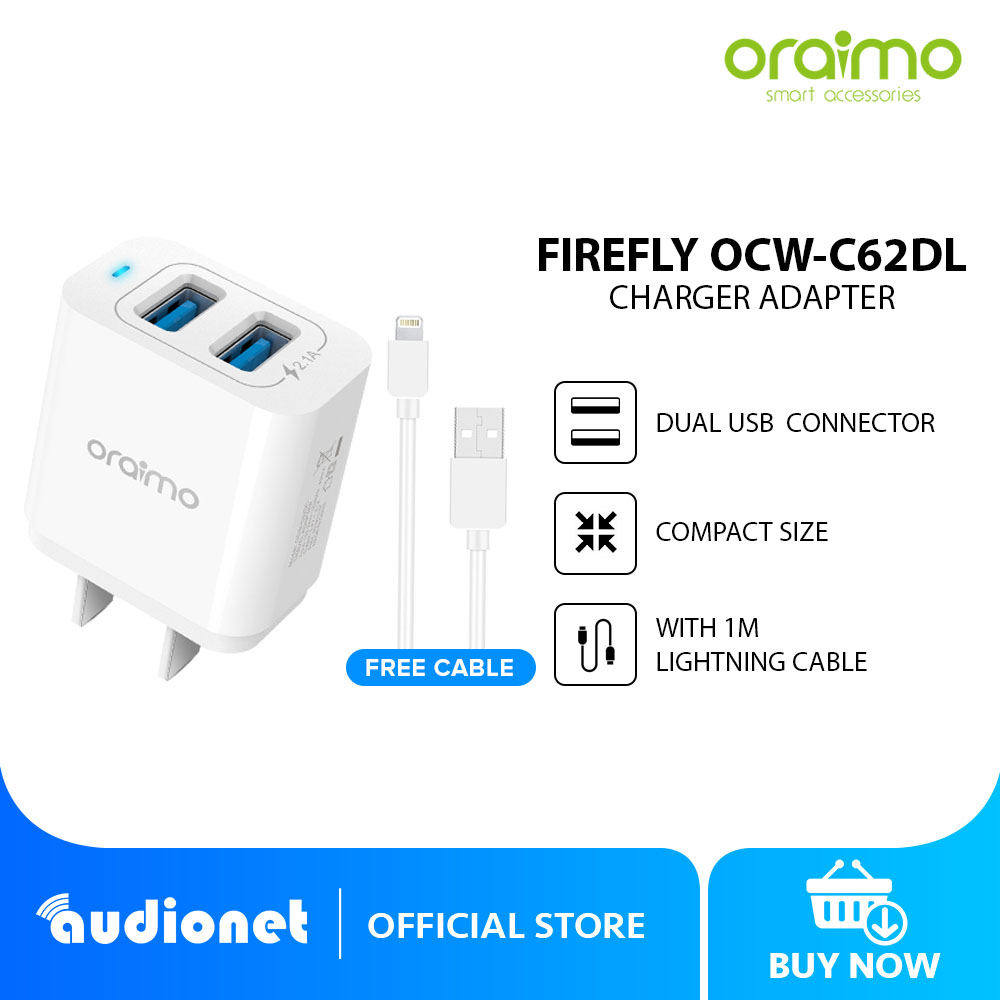 Oraimo Firefly OCW-C62DL Charger | Dual USB Connector | Compact Size ...