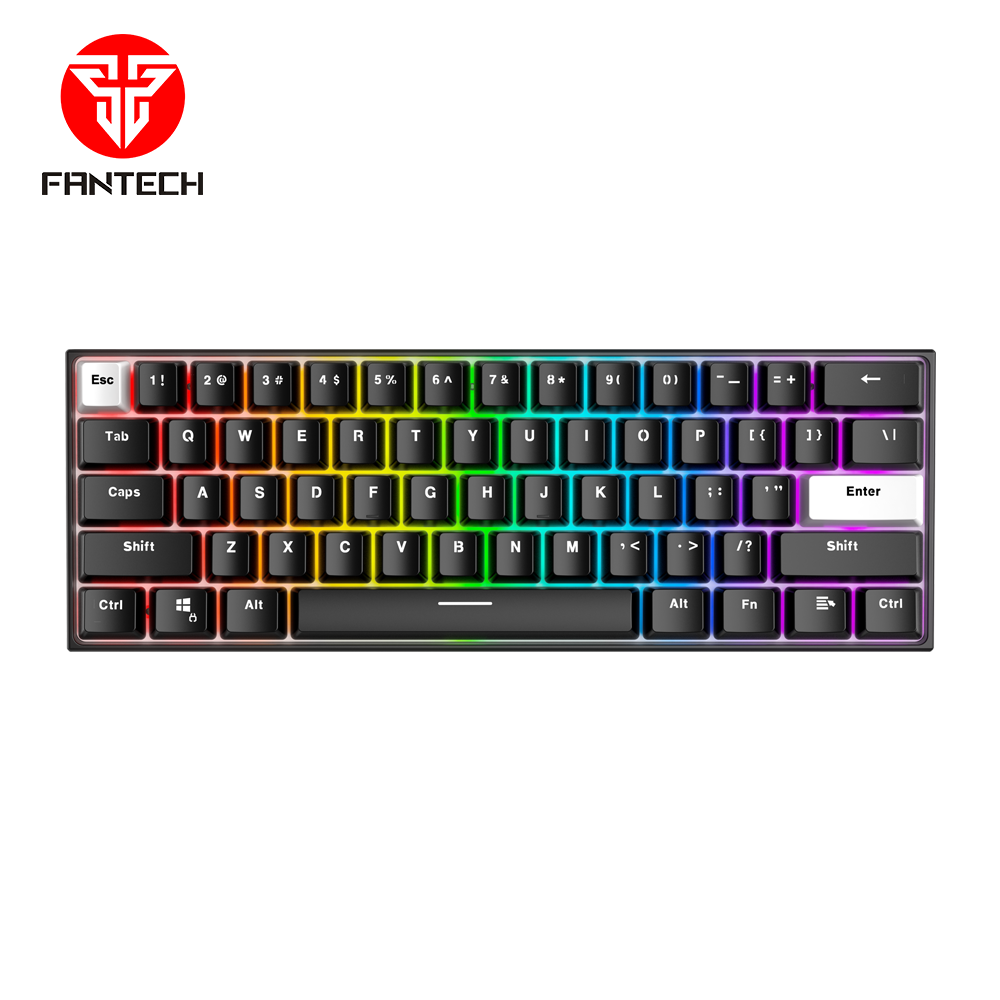 Fantech MAXFIT61 MK857 FROST WIRELESS Modular RGB Mechanical Keyboard ...
