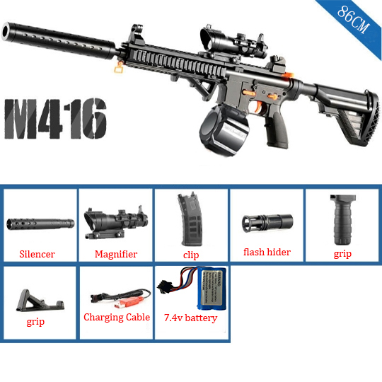M416 Black Manual Automatic Toy Boy Gel Ball Paintball Plastic Weapon ...