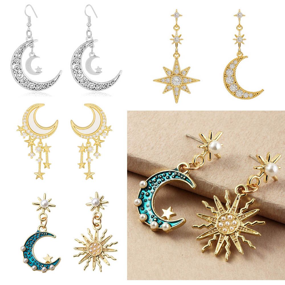 JAYQQ สไตล์ INS ดาว S925เข็ม หรูหรา เครื่องประดับต่างหู ต่างหูสำหรับผู้หญิง ต่างหูห้อย ต่างหูสต ...