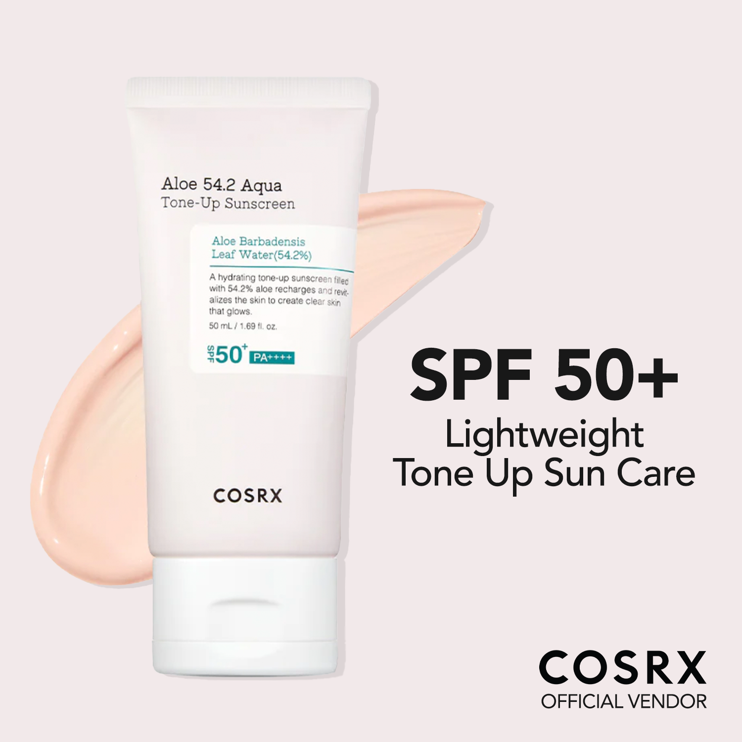 COSRX Aloe 54.2 Aqua Tone-up Sunscreen SPF 50+ PA++++ 50ml | Lazada PH