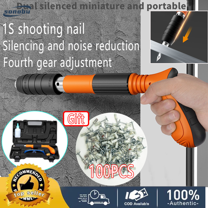 100PCS Steel Nail Gun Manual Mini Rivet Ceiling Wall Tool Anchor Trough ...