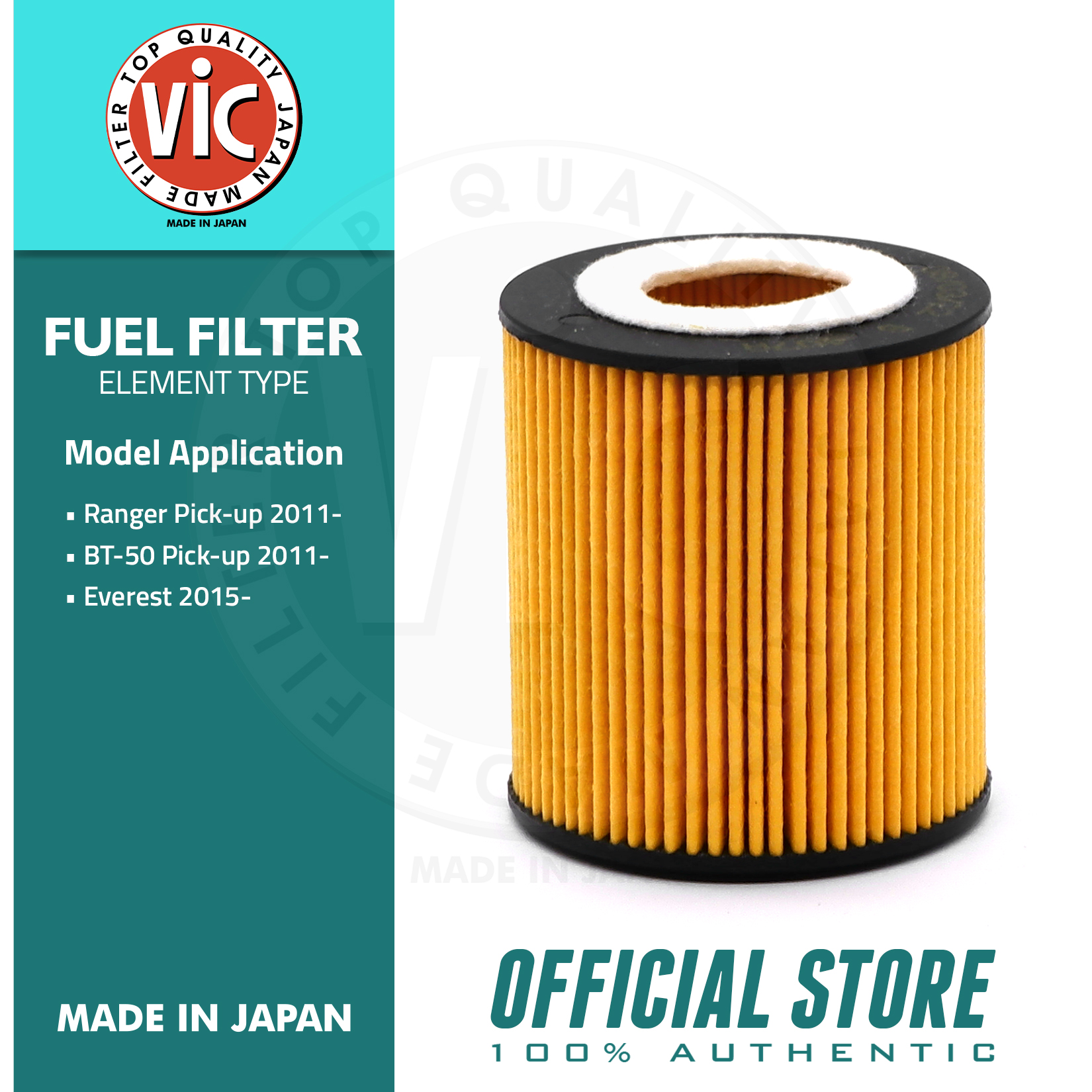 VIC Oil Filter Element Type O-407A for Ford Ranger, Everest, Mazda BT ...