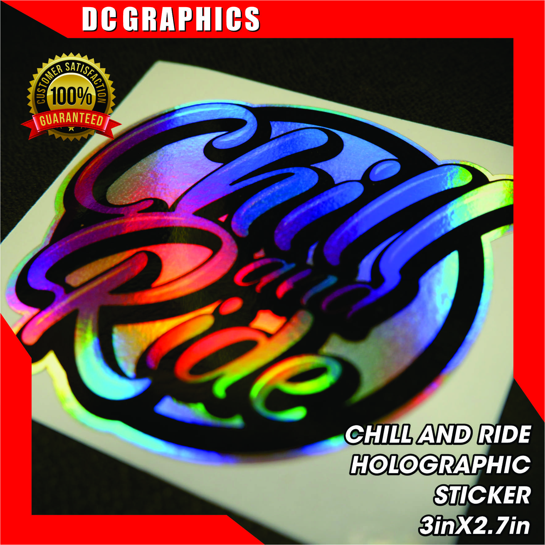 CHILL AND RIDE HOLOGRAPHIC STICKER | Lazada PH