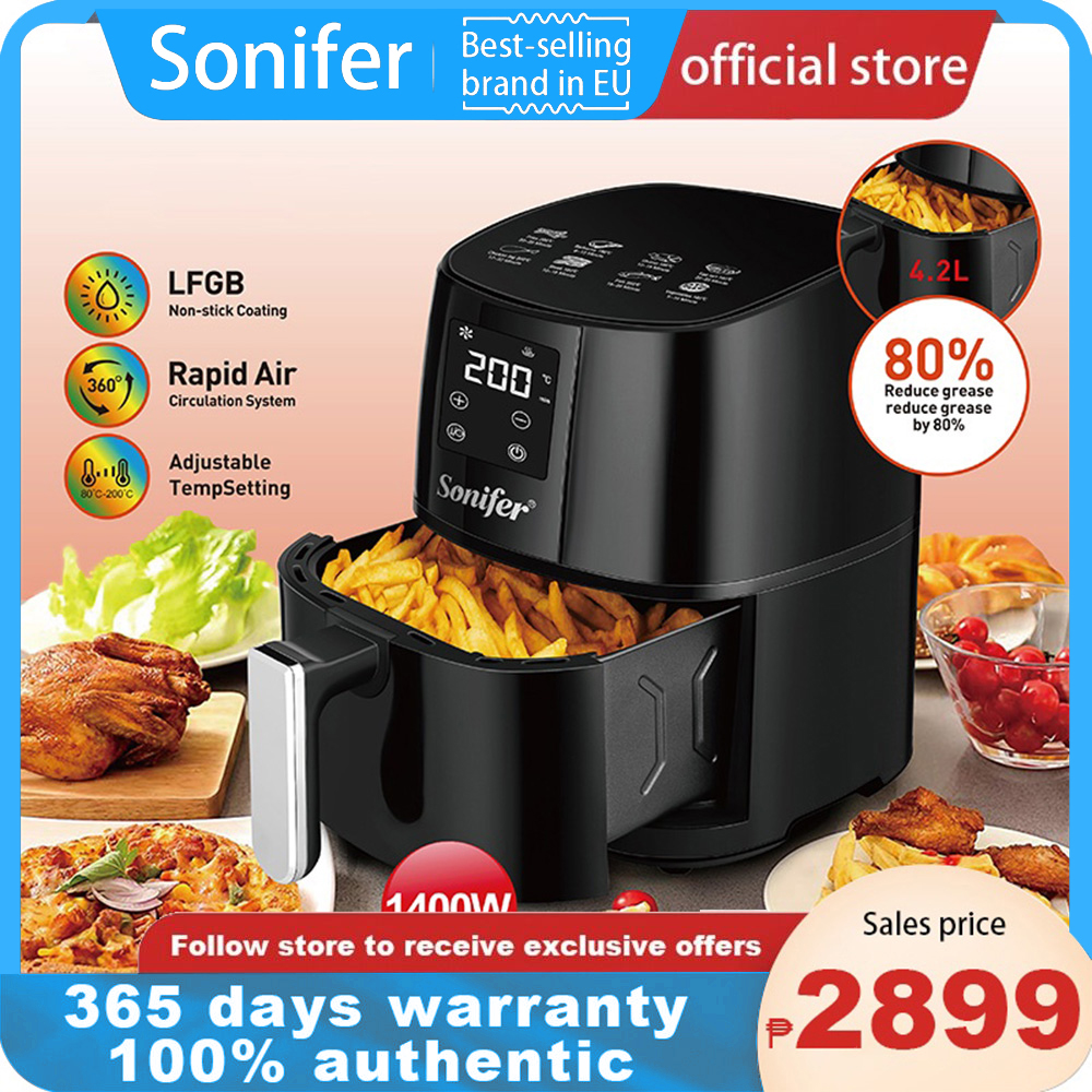 Sonifer 4.2L Electric Air Fryer Oven Cooker with Temperature Control ...