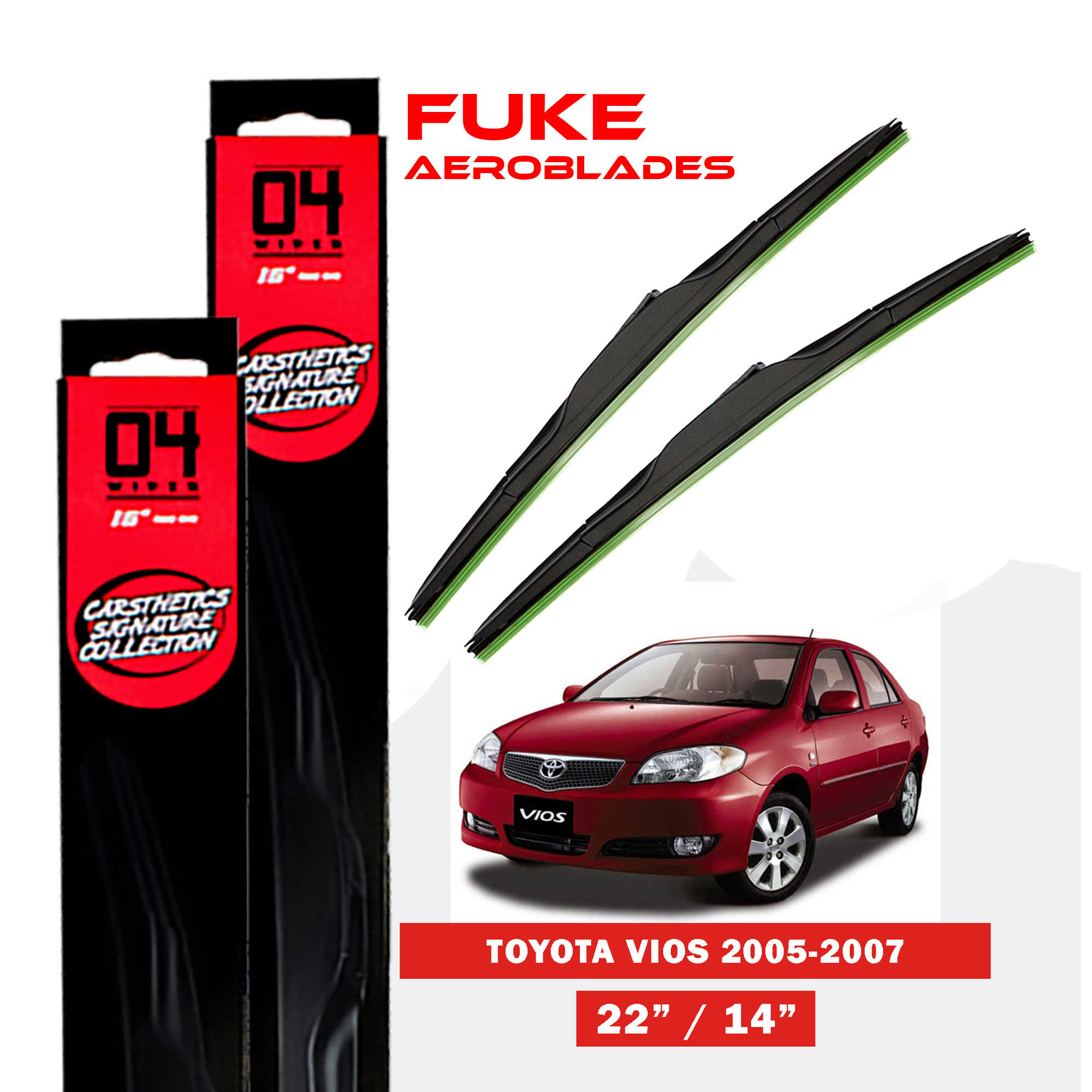 Fuke Wiper Aeroblades for Toyota Vios 2005-2007 | Lazada PH