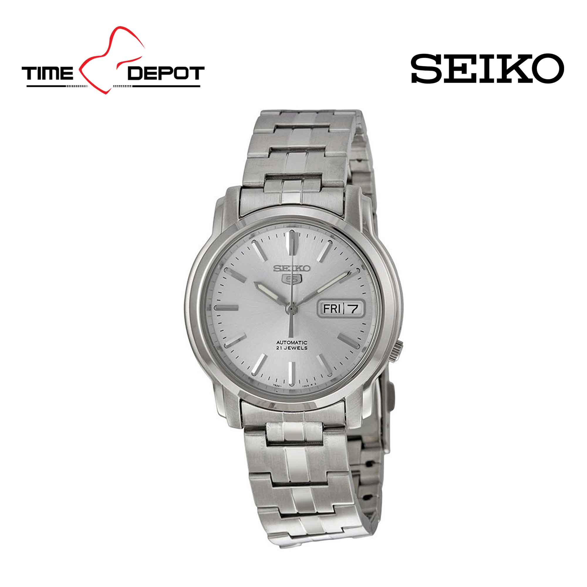 Seiko 5 SNKK65K1 Automatic Silver Stainless Steel Strap Watch For Men ...