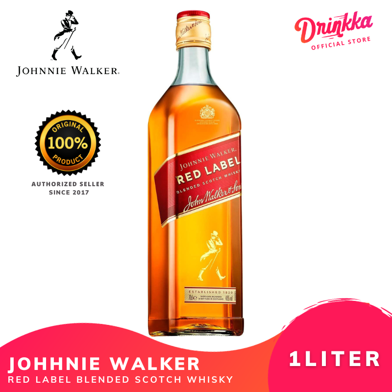 Johnnie Walker Red Label Blended Scotch Whisky 1L | Drinkka | Lazada PH