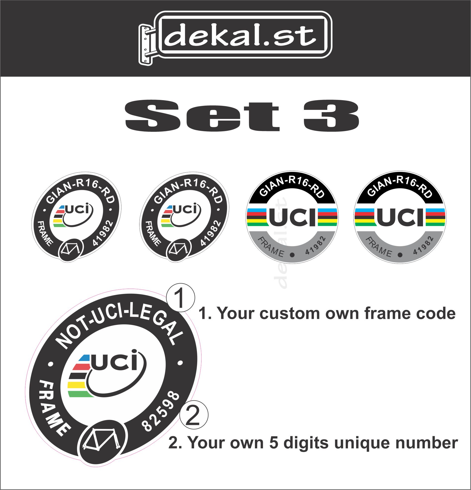 Customize Uci Frame sticker (with matte or gloss laminating film ...
