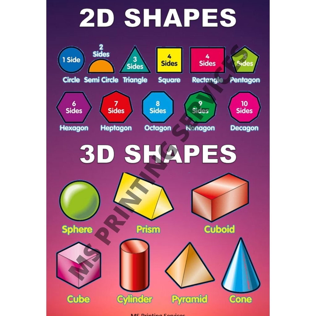 Laminated Chart (2d and 3d shapes) | Lazada PH