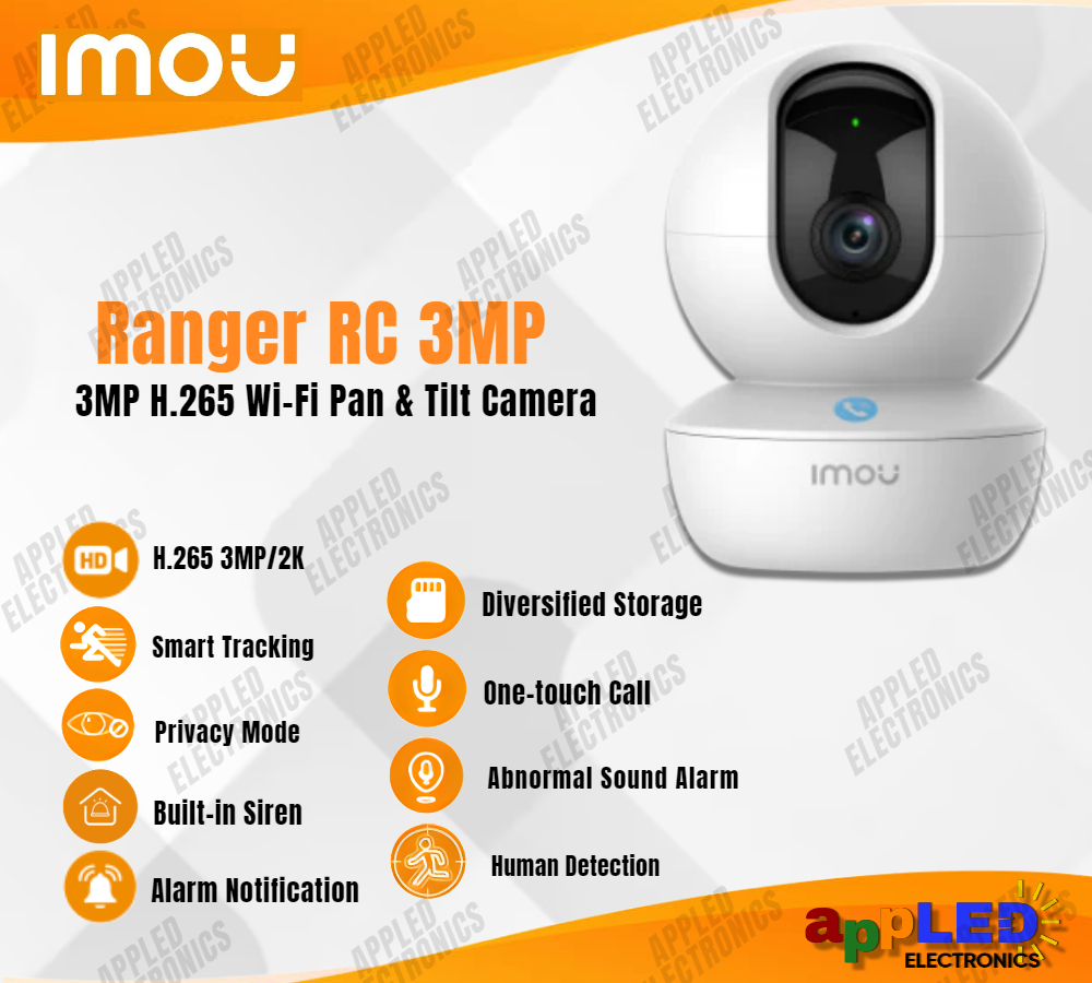 Imou Ranger RC 3MP Wi-Fi PT Camera with Mic and Speaker, Two Way Audio ...