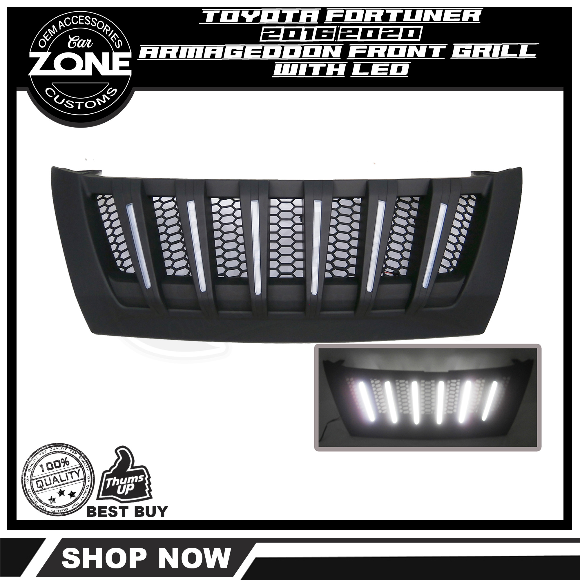 Toyota Fortuner 2016-2020 Armageddon / Harrier Front Grill with LED ...