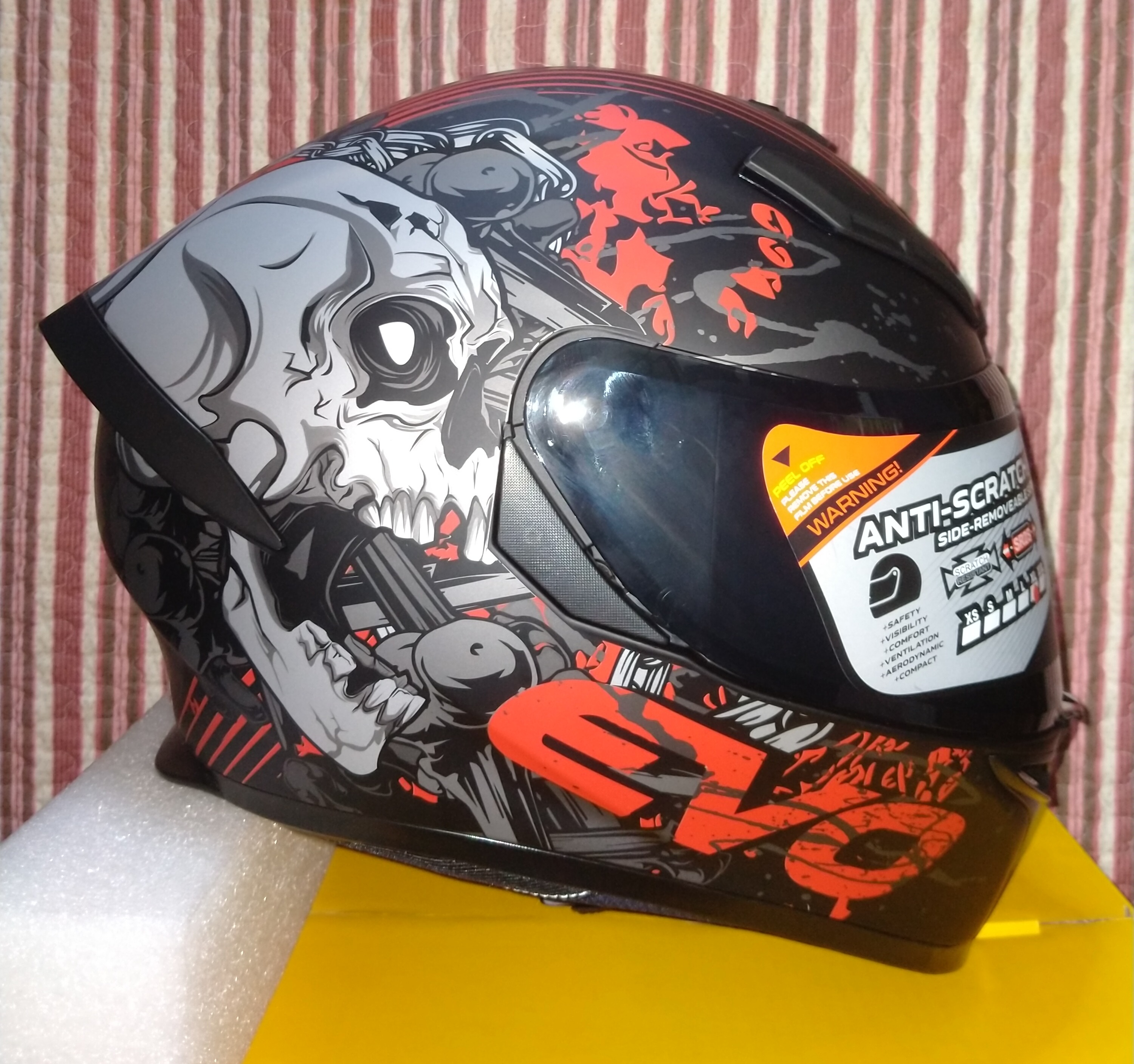 EVO GSX 3000 v2 Bonehead with FREEBIES ( Full-face Dual visor ) | Lazada PH