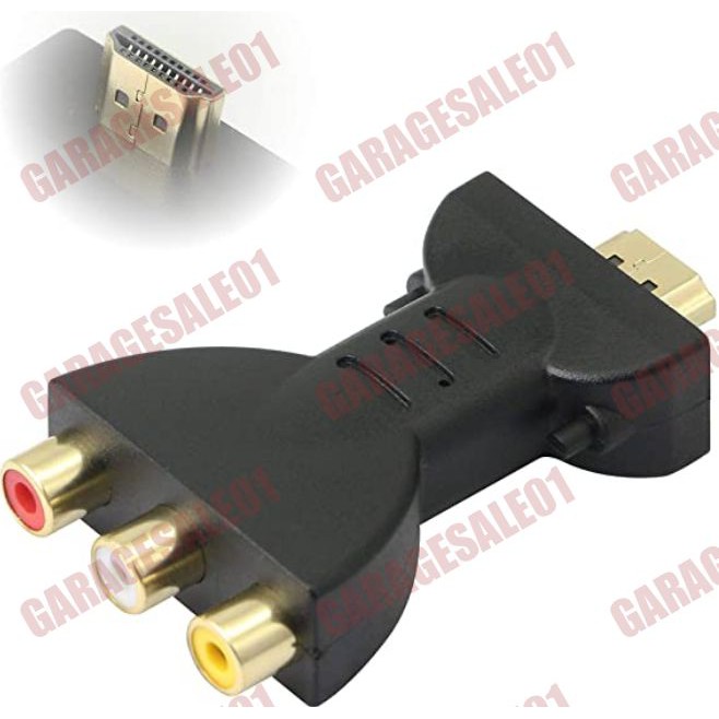 AV Digital Signal HDMI To 3 RCA Audio Adapter Component Converter ...