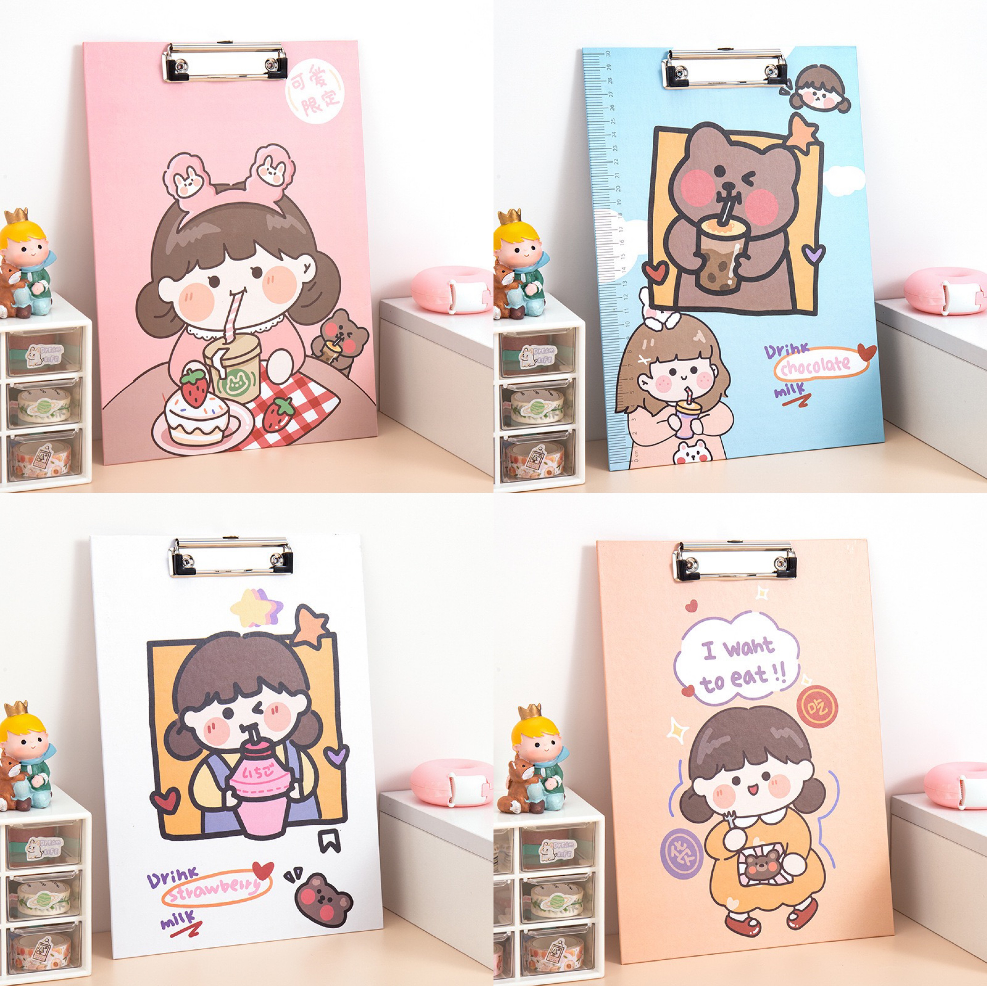 A4 Cute cardboard Clipboard Hardboard Writing School Supplies ...