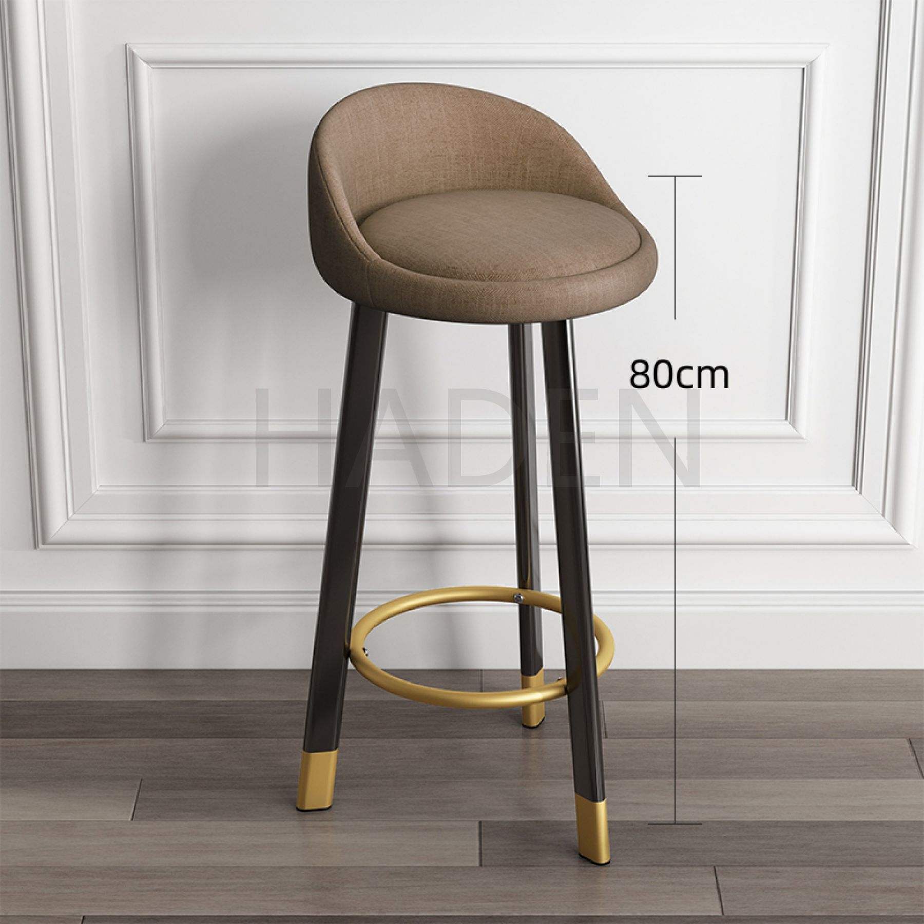 HADEN Bar Stool High Chair Household Stackable 80cm Simple Solid Wood ...