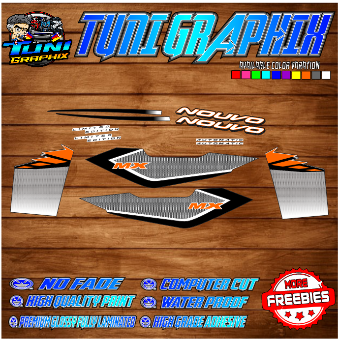 YAMAHA NOUVO MX CUSTOM DECALS with FREEBIES | Lazada PH