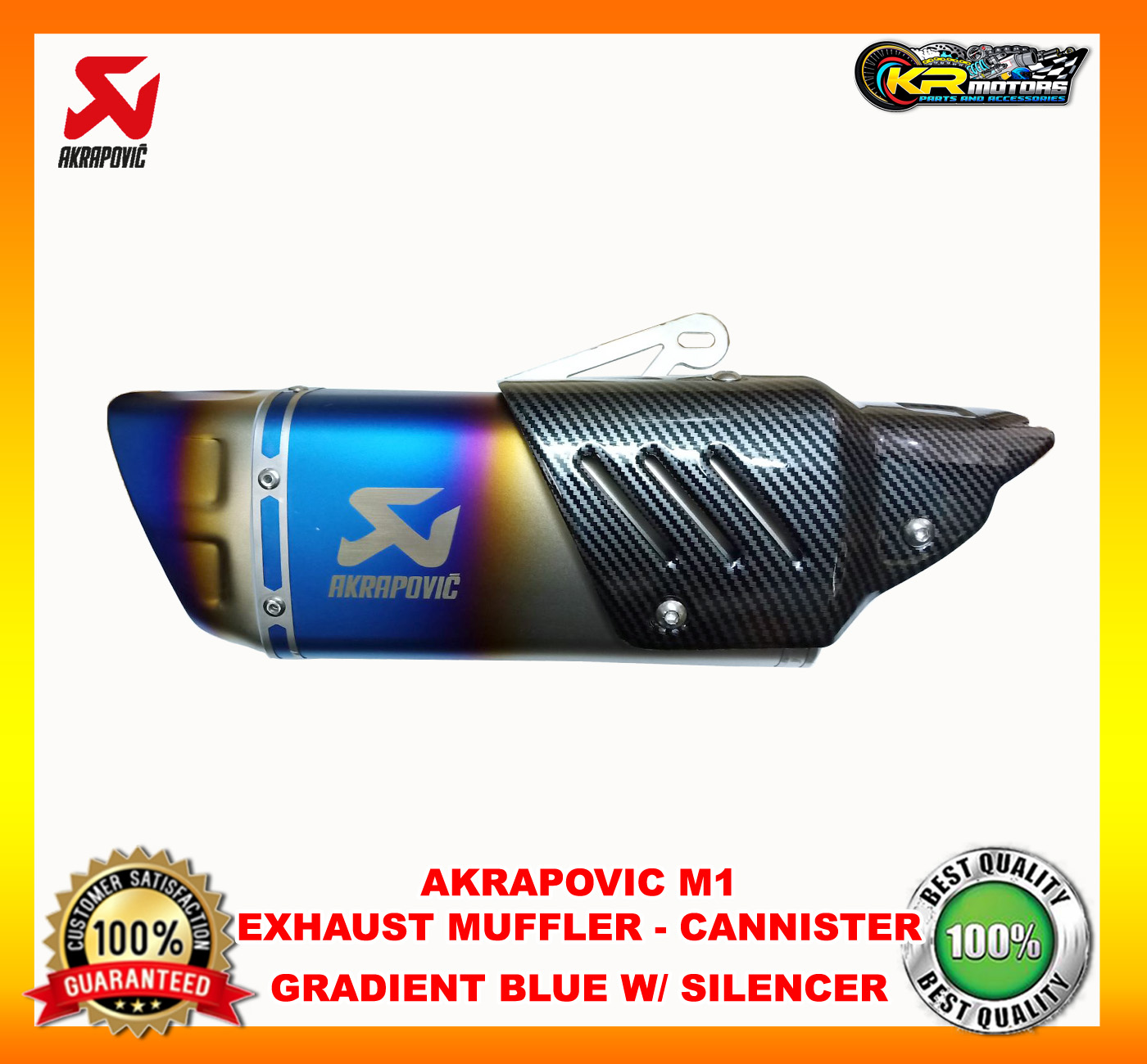Akrapovic M1 - Moto Exhaust Muffler Pipe ( 38-51mm Inlet w/ SILENCER ...