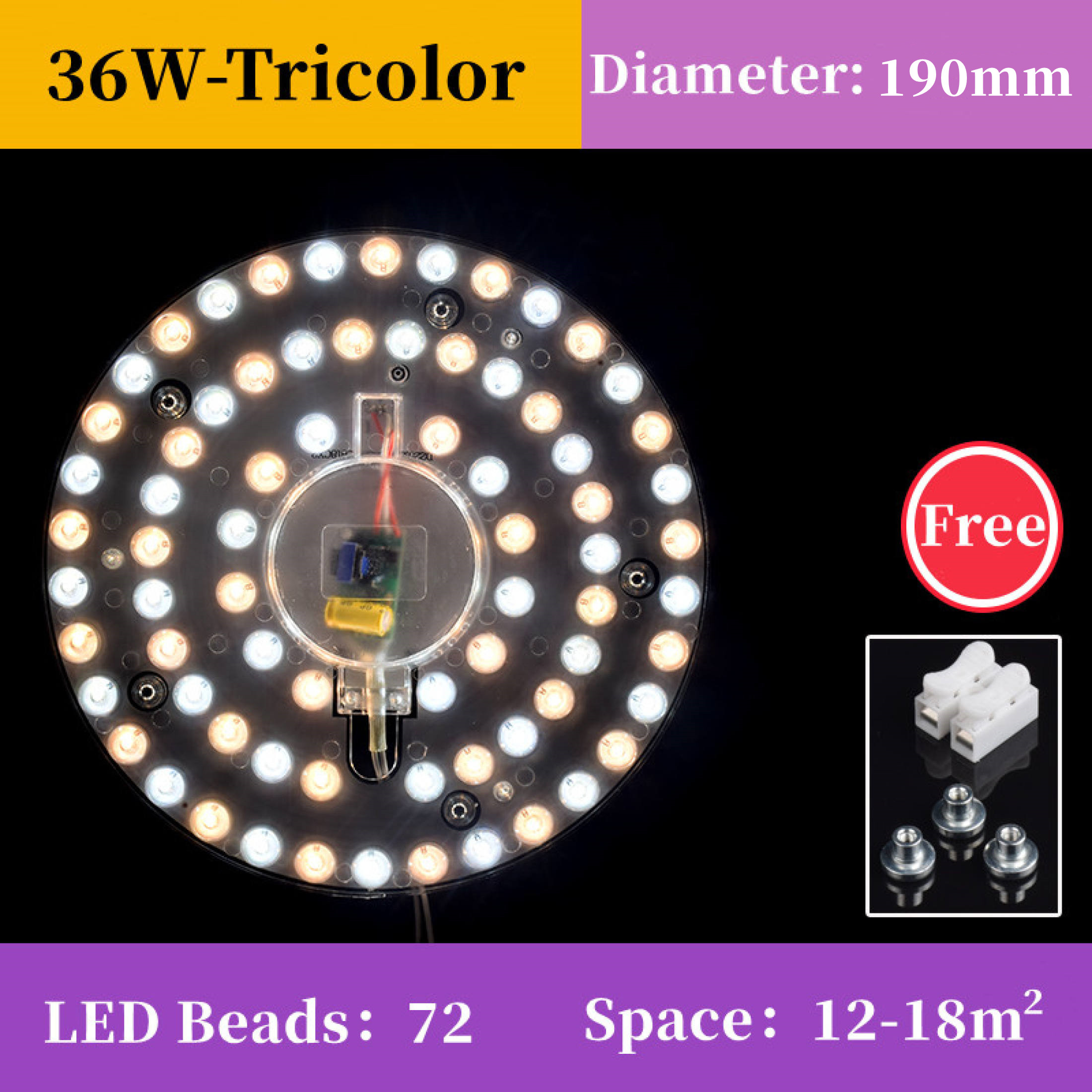 Replaceable LED Light Bulb AC220V White Light/Tricolor High Bright ...