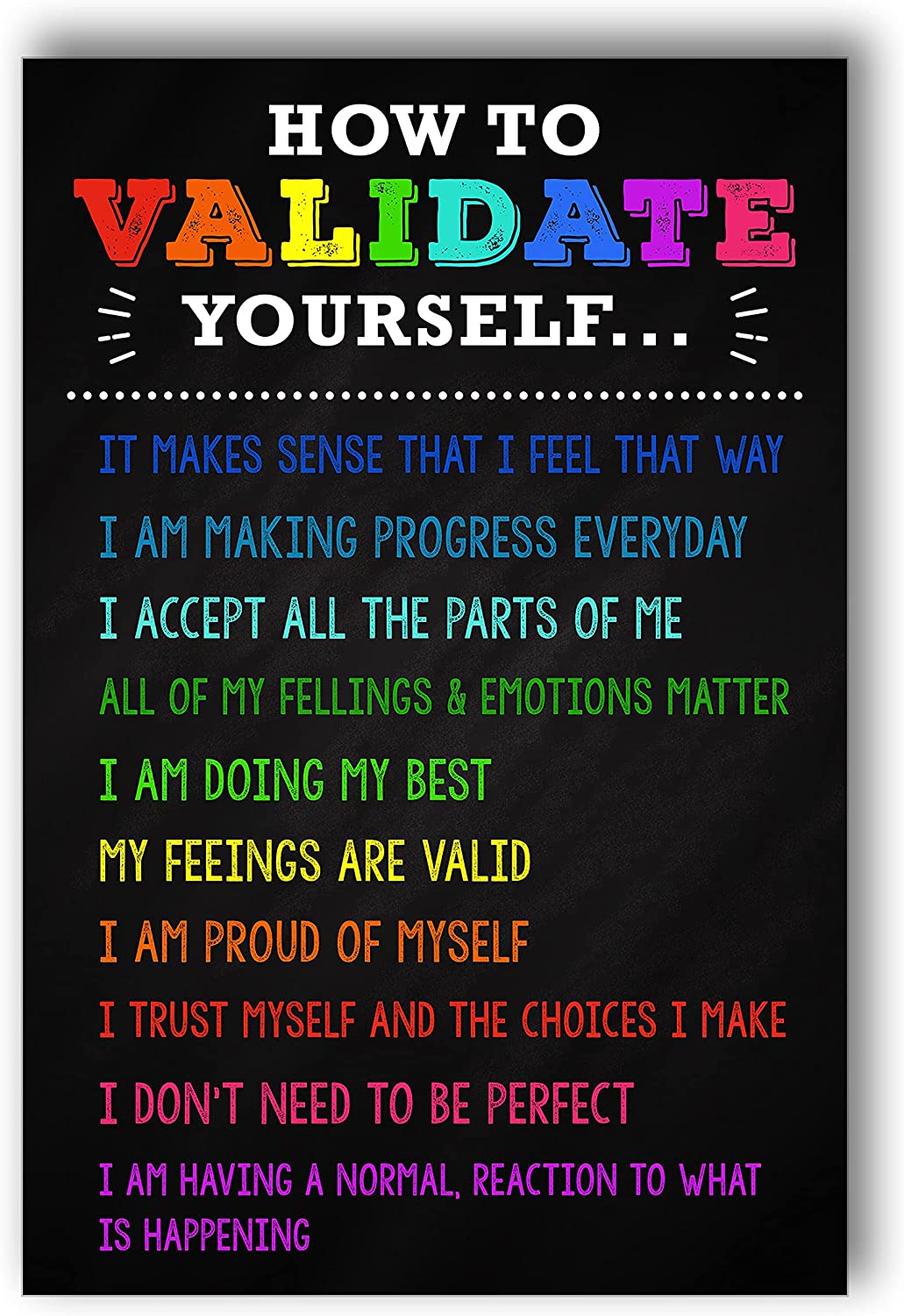 How To Validate Yourself Print Counseling Poster Mental Health ...