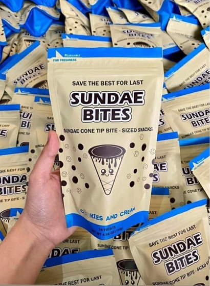 VKM SUNDAE BITES Sundae Cone Tip Bite-Sized Snacks 115g (COOKIES AND ...
