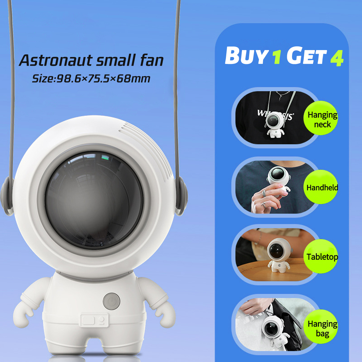 Handheld Mini Electric Fan Waist Small Whirlwind Bladeless Fan Portable ...