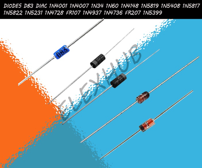 DIODES DB3 DIAC 1N4001 1N4007 1N34 1N60 1N4148 1N5819 1N5408 1N5817 ...
