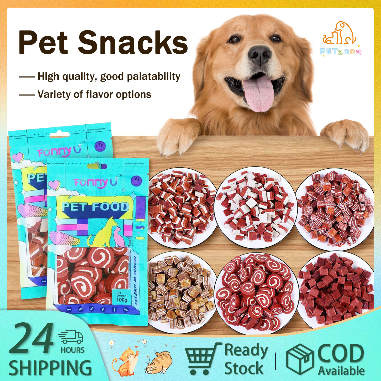 【PETZOOM】100g Pet Dog Food Beef Dog Treats Dog Snack Chicken Cheese ...