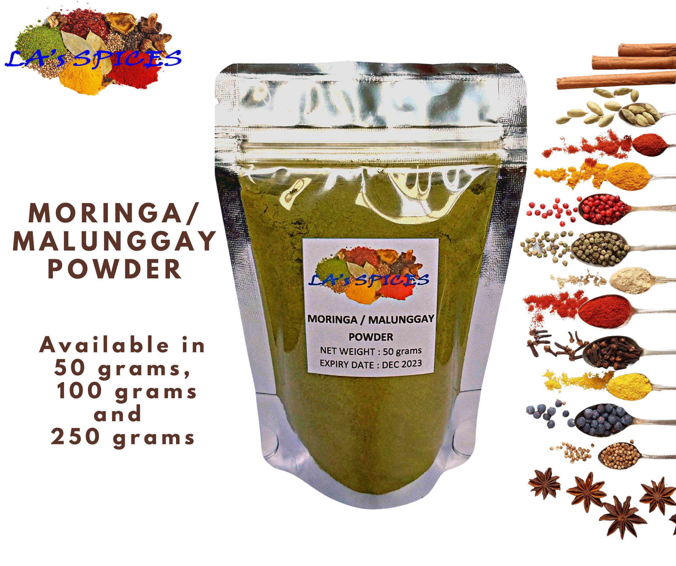 MORINGA / MALUNGGAY POWDER - 50 grams, 100 grams, 250 grams and 500 ...