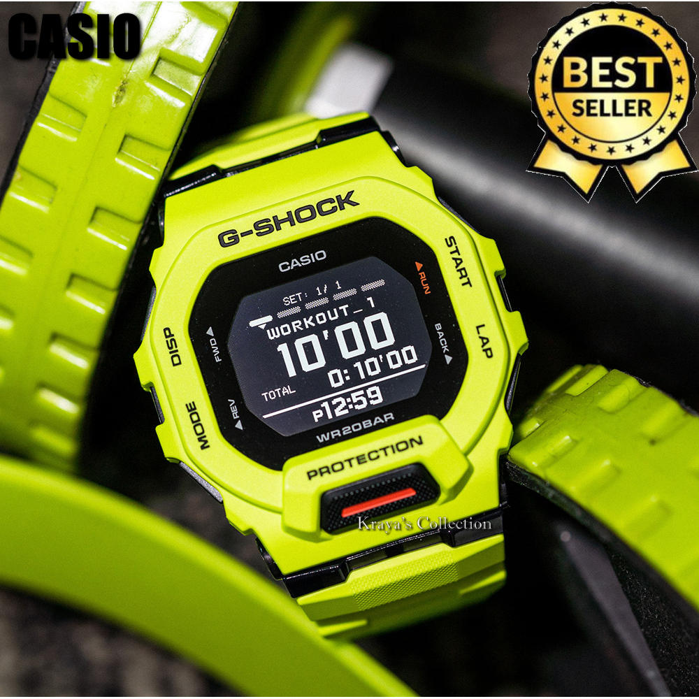 Casio GBD-200 Digital Green Black Resin Band Waterproof Sports Watch ...