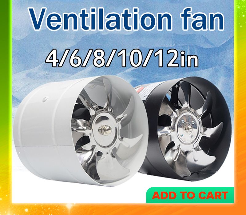 4/6 Inch Inline Exhaust Fan Air Ventilator Metal Ventilation Exhaust ...