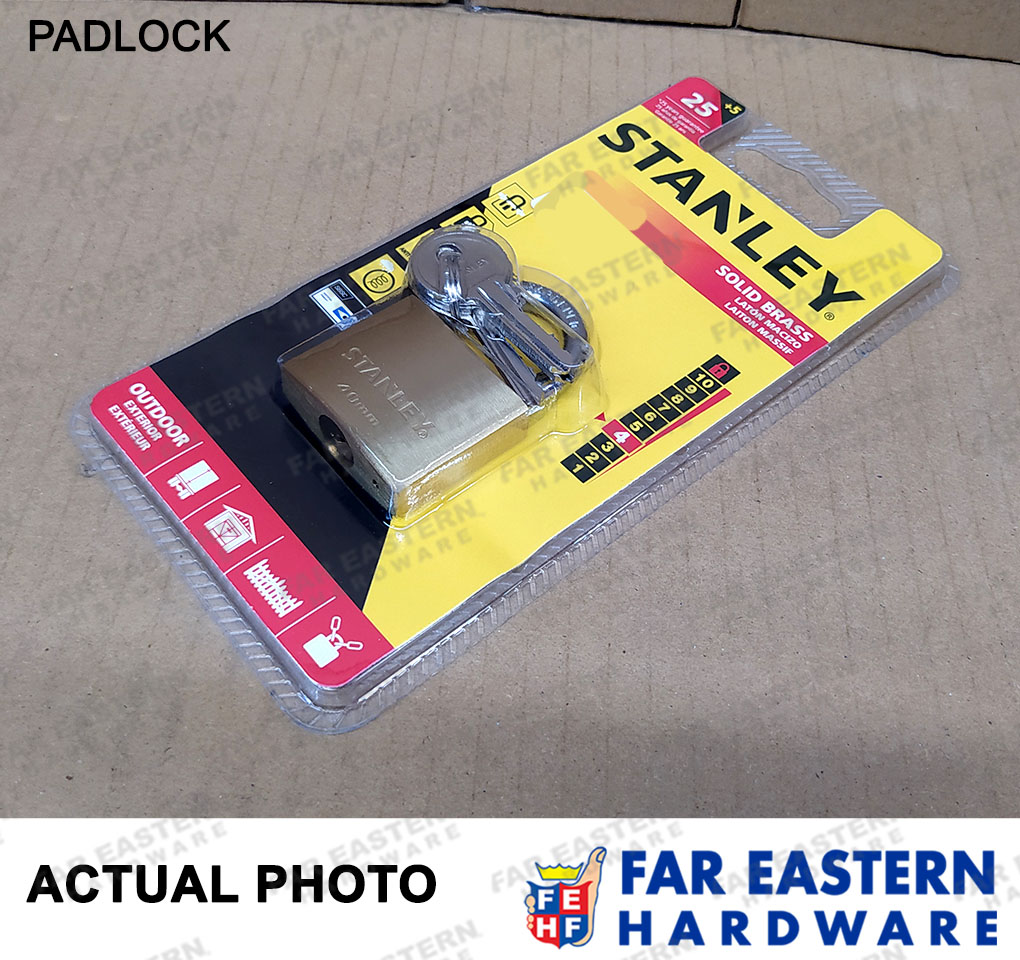 STANLEY Brass Padlock / Long Shackle 20mm | 30mm | 40mm | 50mm Door ...