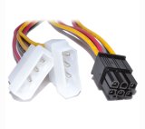Dual Molex LP4 4 pin to 6 pin PCI-E Express Converter Adapter Power ...