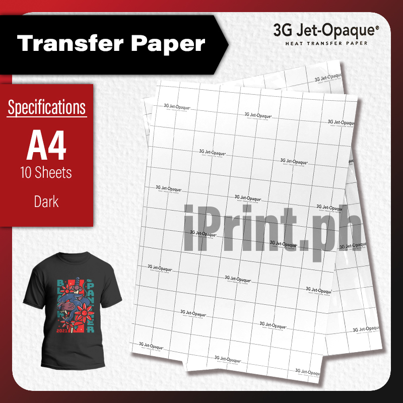 iPrint - (10 Sheets) US Dark / US Light Transfer Paper A4 Size used for T-shirt Designing ...