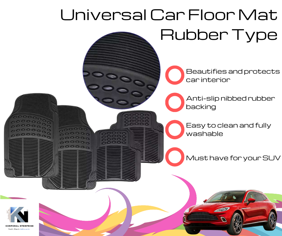 BEST SELLER Universal Car Floor Matting Rubber Type 4 pcs Set [PERFECT ...