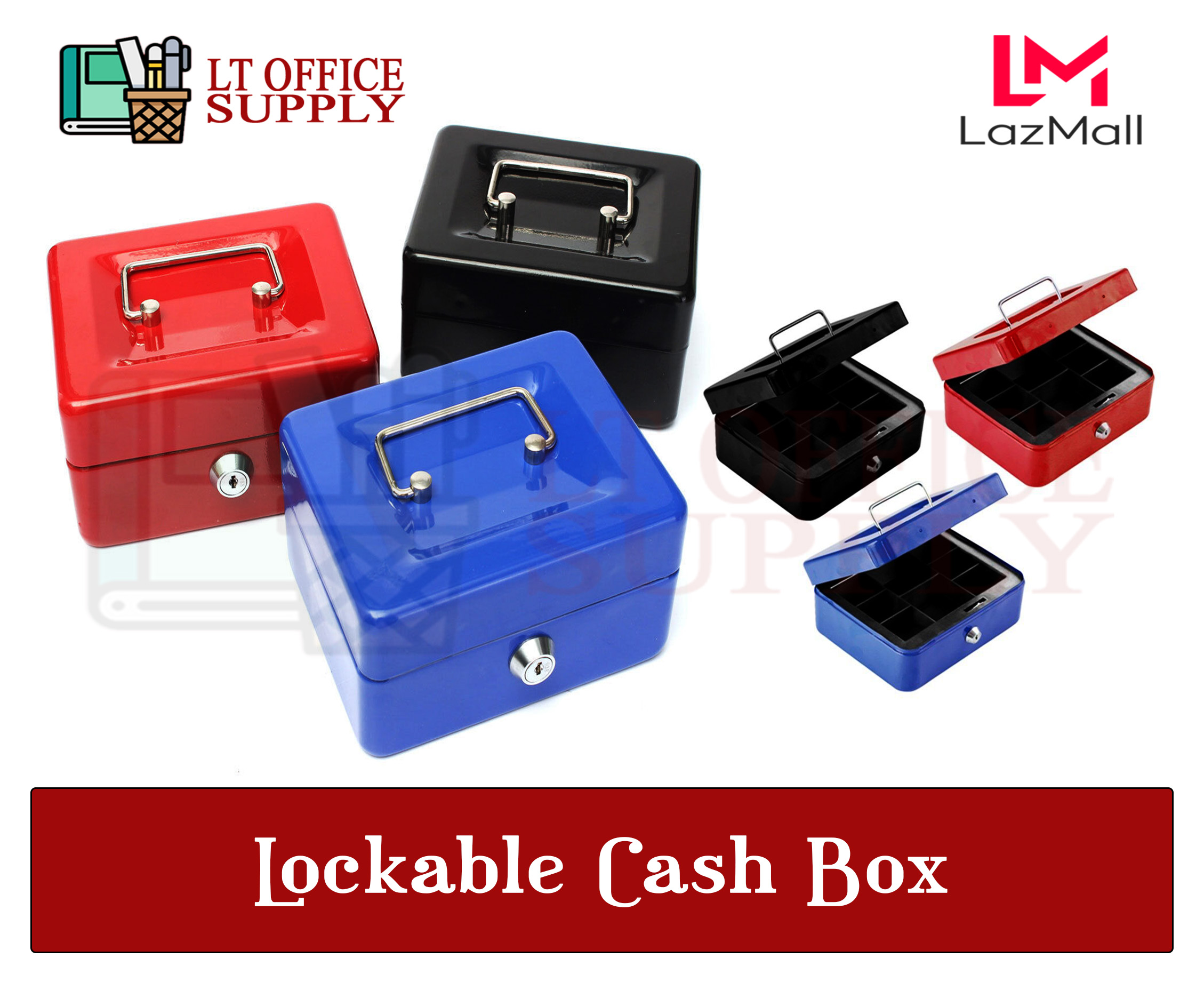 Lockable Cash Box Deposit Petty Cash Money Box Safe 2 Keys | Lazada PH