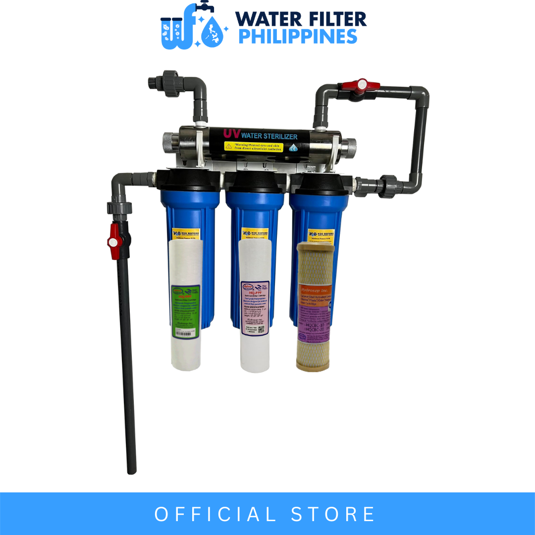 3 Stages Water Filter Basic Setup with UV Light 10 inch Slim | Lazada PH
