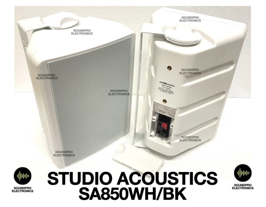 STUDIO ACOUSTICS SA850WH/BK Indoor/Outdoor Water Resistant Speaker 5.25 ...