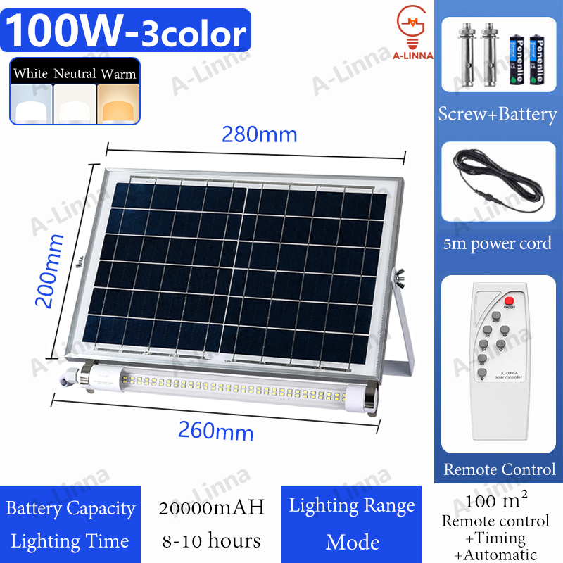3 color 】 solar light tube LED 300W 200W 100W Ceiling lights Bulb LED ...