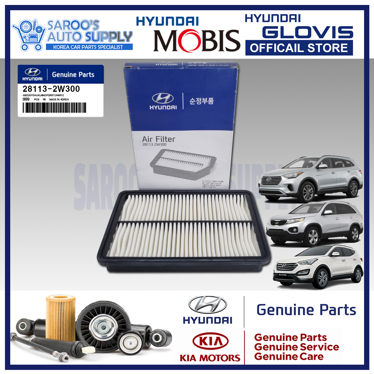 [Genuine] Air Filter / Air Cleaner For Santa Fe , Sorento , Maxcruz ...
