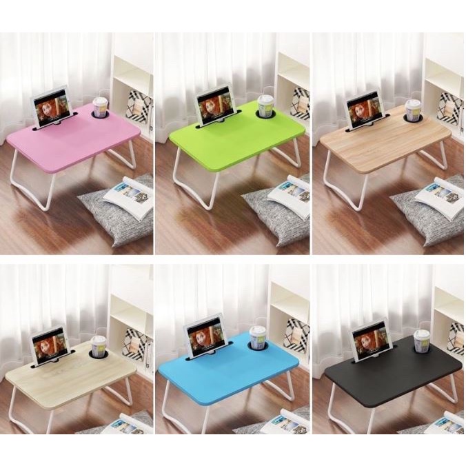 Foldable Laptop Table Kids & Adults Study Working Table with Cup Holder ...