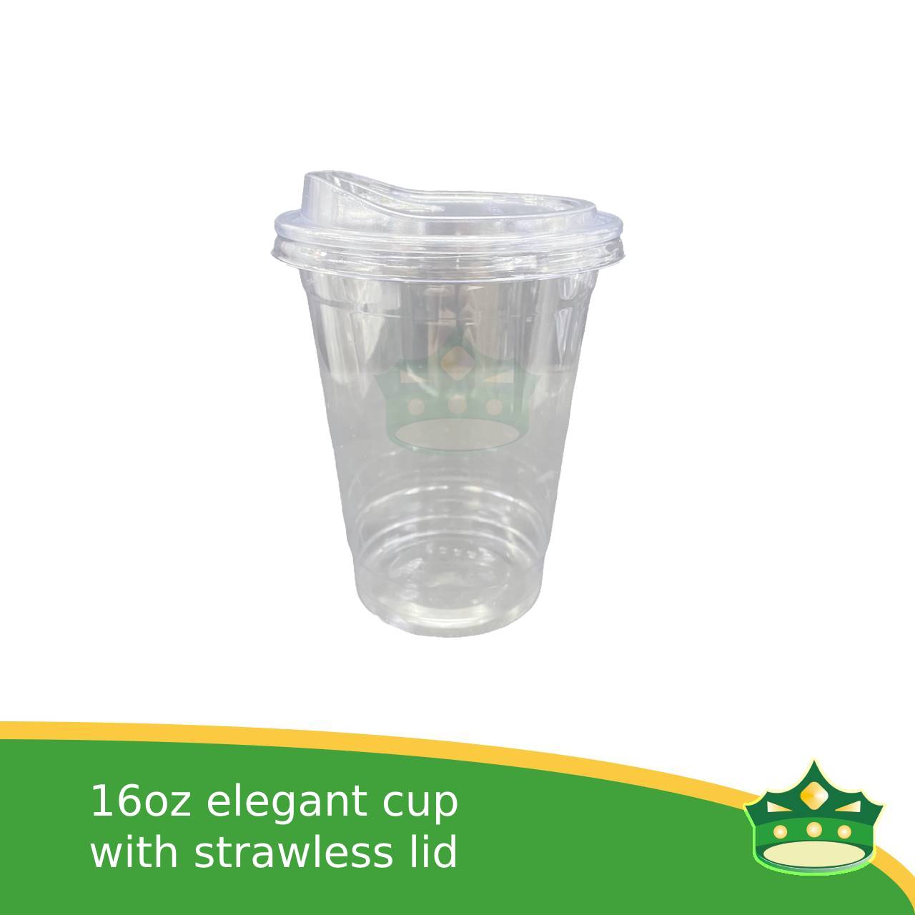 [50 pcs] DABBA elegant PET cups 12oz, 16oz, 22oz crystal clear cups with strawless lid with sip ...